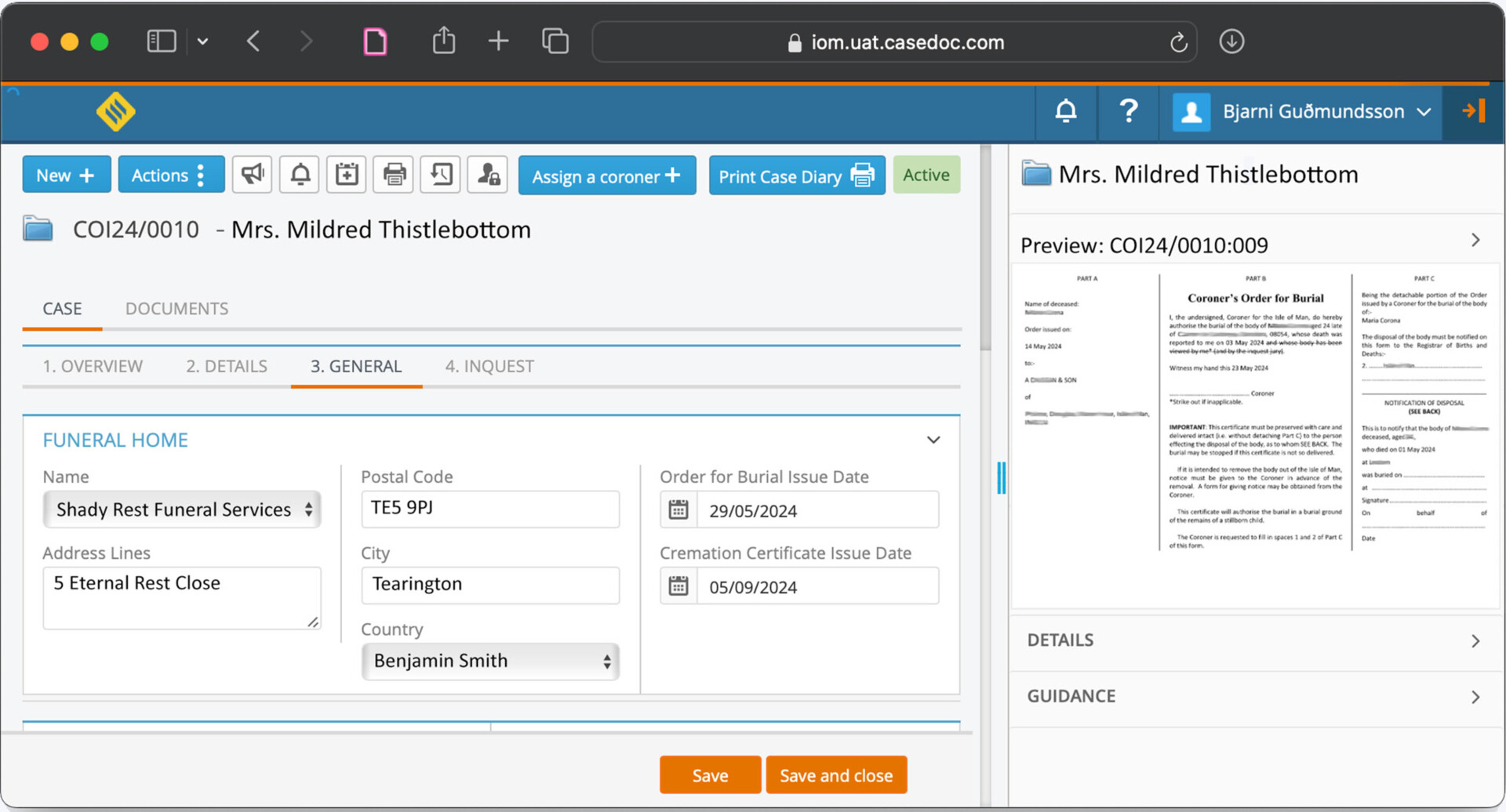 Coroner Case Management System - Casedoc